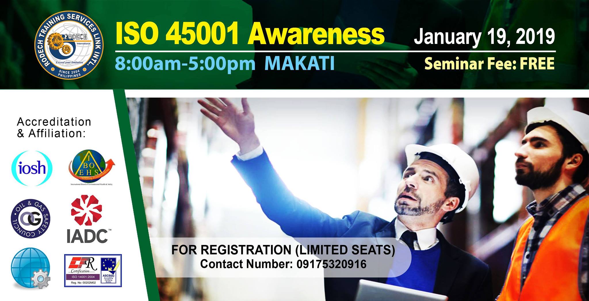 Free Seminar on ISO 45001 awareness - Expat.com.ph